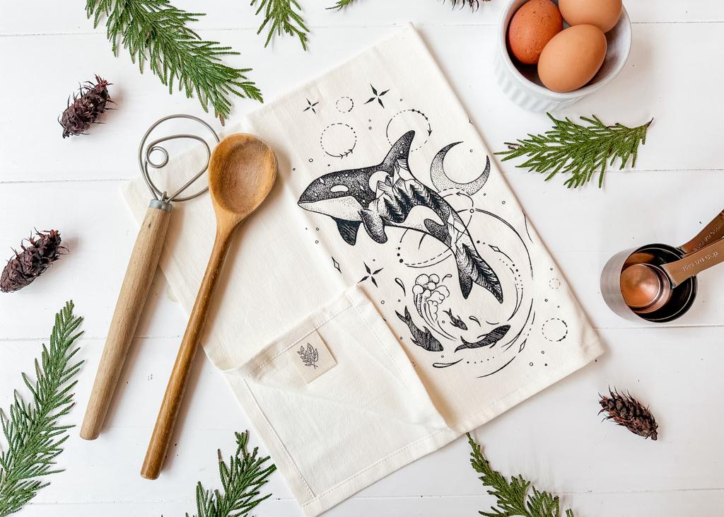 Orca in Night Sky Tea Towel – Forest Makers